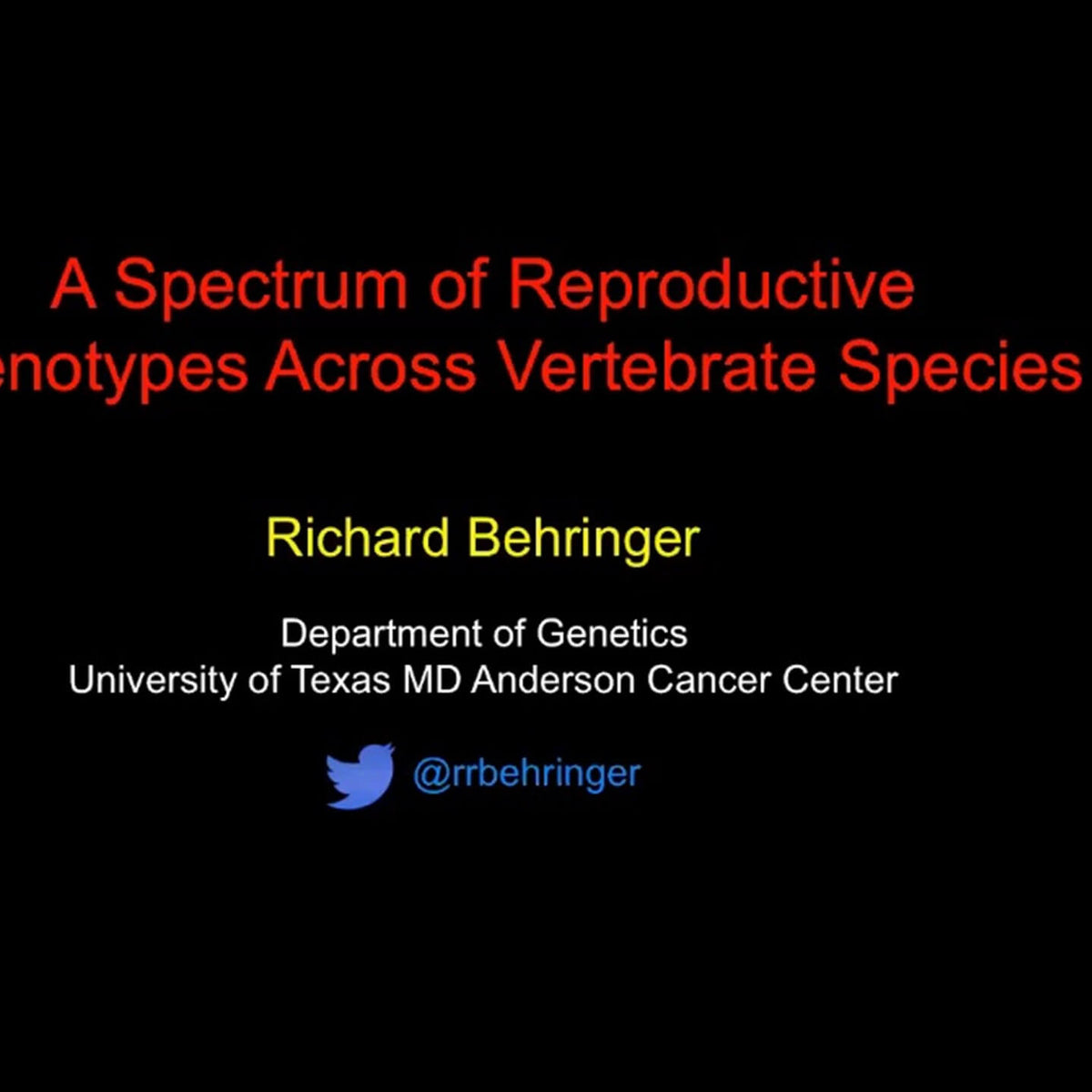 A Spectrum of Reproductive Phenotypes Across Vertebrate Species ...